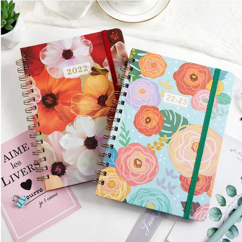 2022 Planner Flower Schedule Notebook Daily Plan Year Calendar A5 Coil ...
