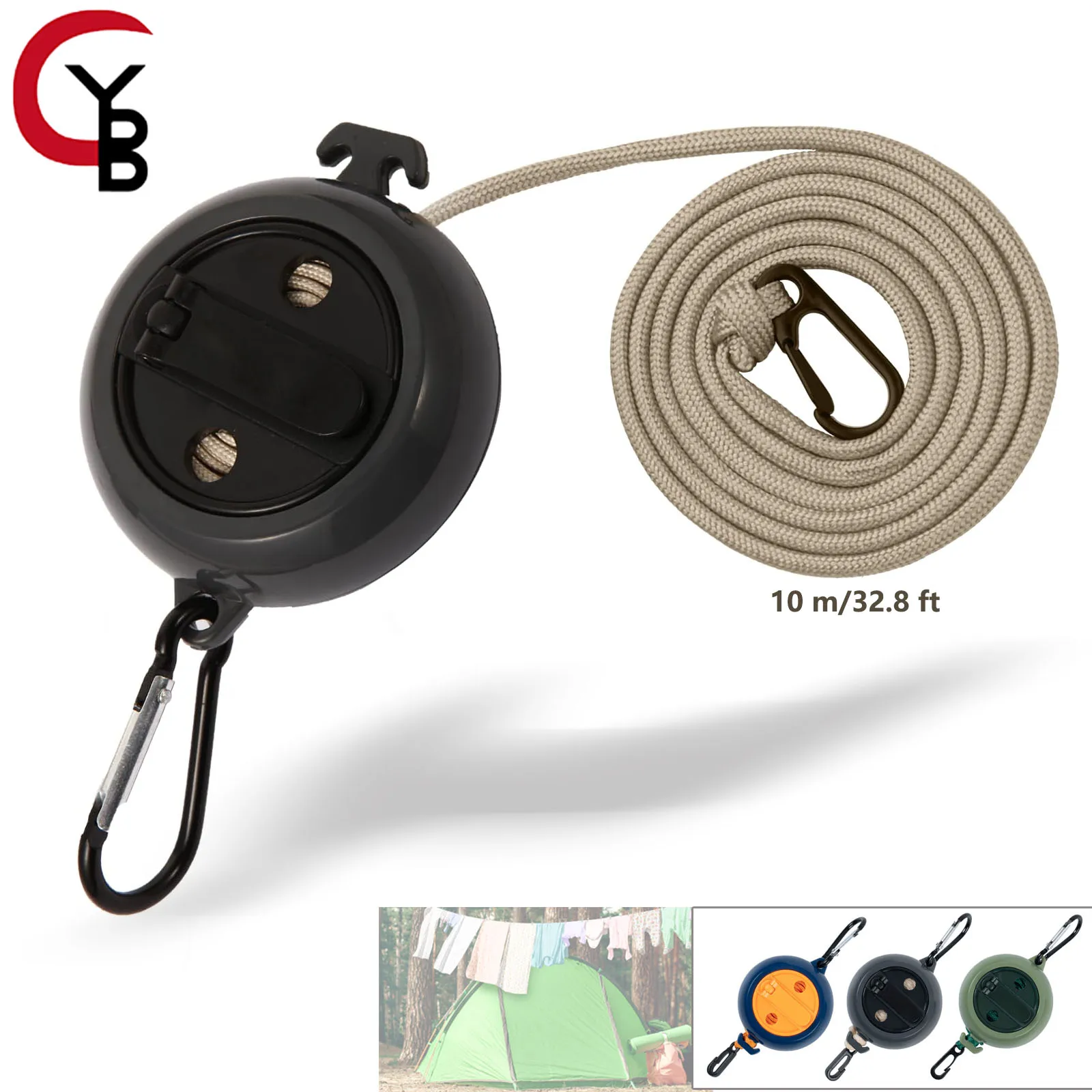 YANBIGUO Portable Travel Clothesline Cord,Adjustable 33ft Camping ...