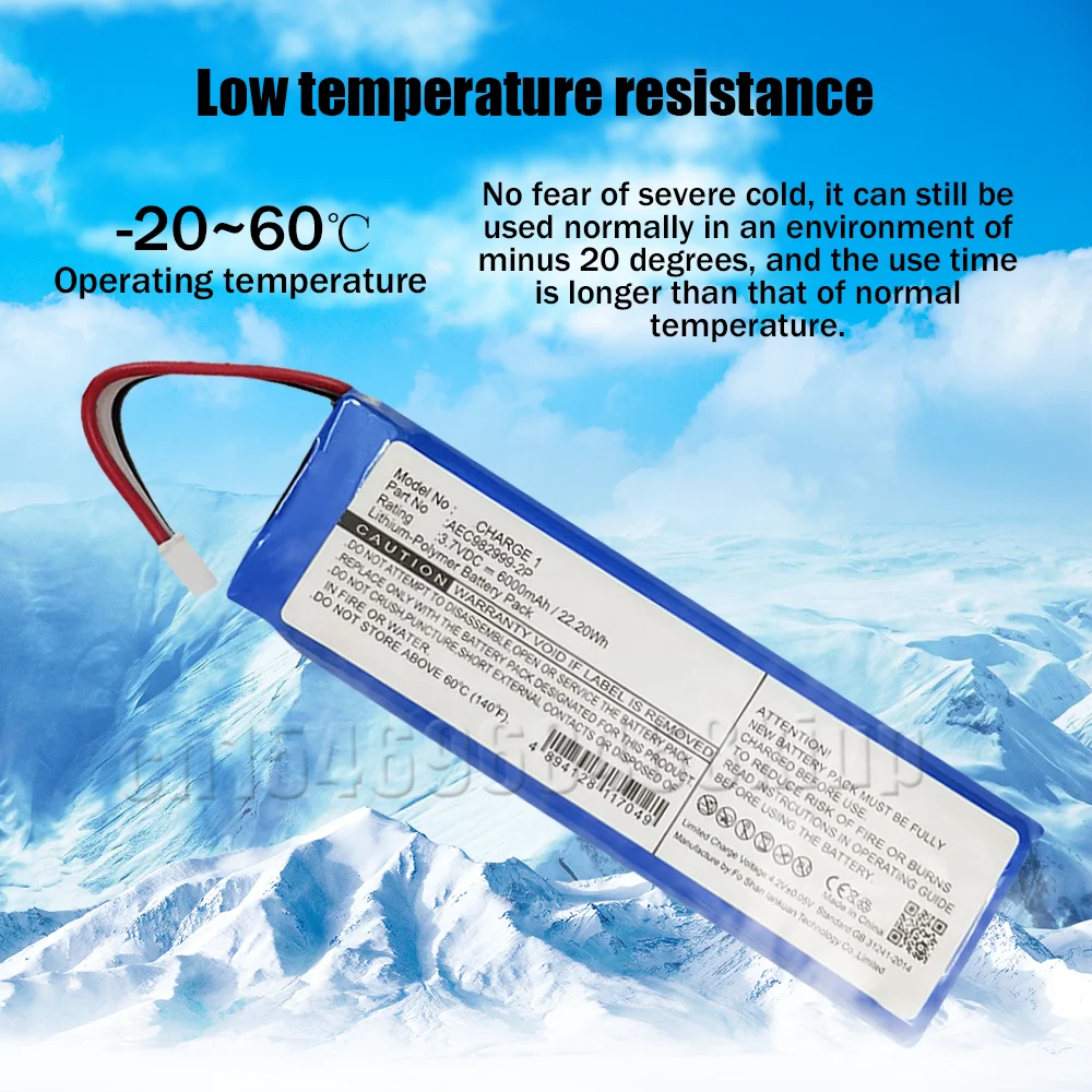 1 10PCS 3.7V 6000mAh AEC982999 2P Li polymer Battery For JBL Charge 1 ...