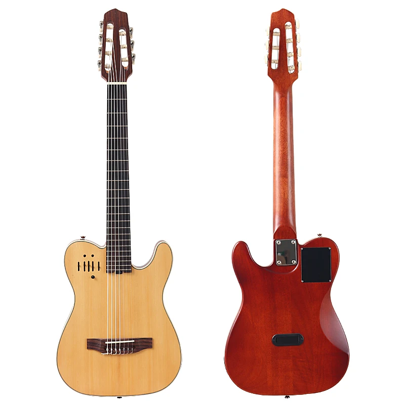 Silent Electric Classical Guitar 7 Strings 39 Inch 8 String Silent Guitar Cutaway Design High ...