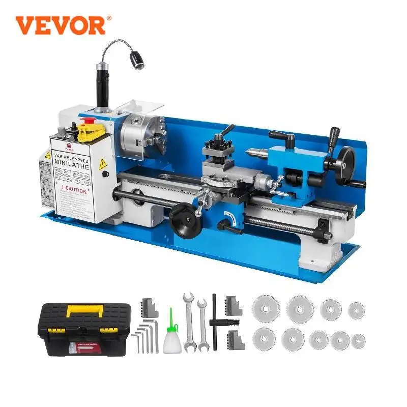 VEVOR-Metal-Lathe-7x14-7x12-inch-Precision-Bench-Top-550W-Variable ...