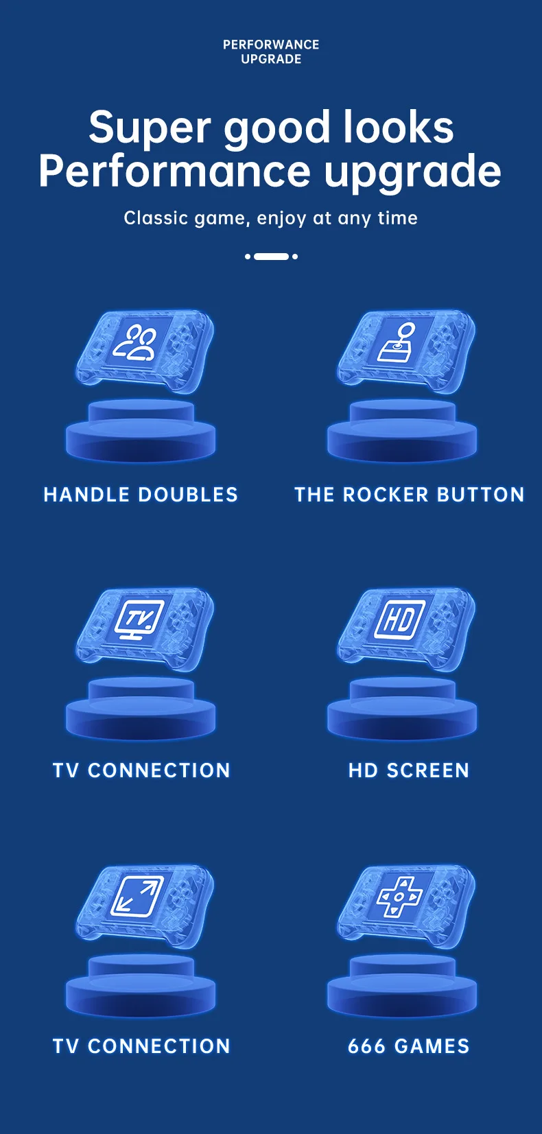 G9 Handheld Game Console With 666 Retro Games 3.5 Inch HD Screen ...