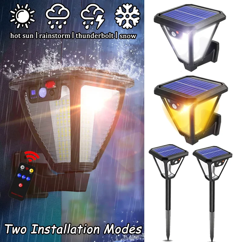 100-Leds-Solar-LED-Lights-Outdoor-Motion-Sensor-Wall-Lamp-Externo-Waterproof-Bulb-Retro-Garden ...