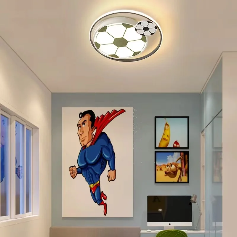 Football ceiling lamp creative cartoon LED eye protection light in the ...