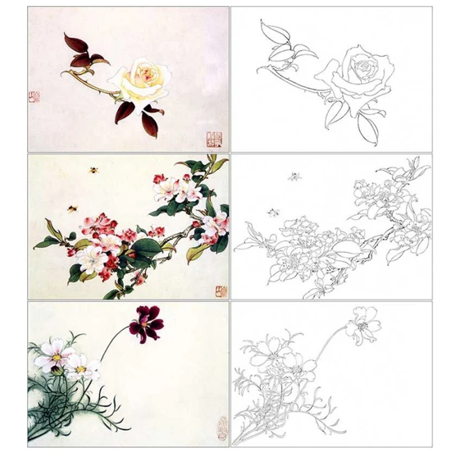 Chinese Flowers Drawings Easy