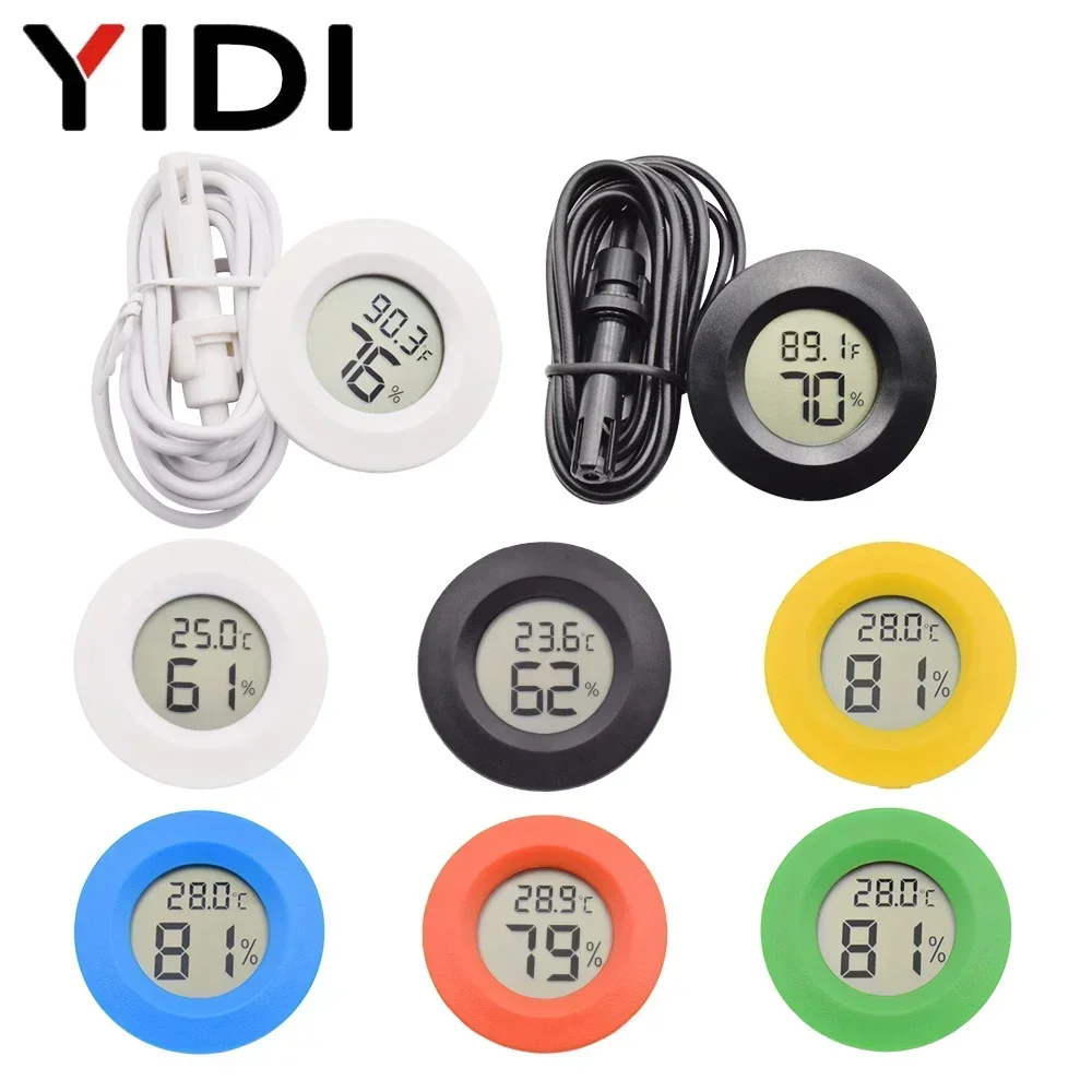 Mini Round Digital Hygrometer Thermometer Temperature Humidity Gauge ...