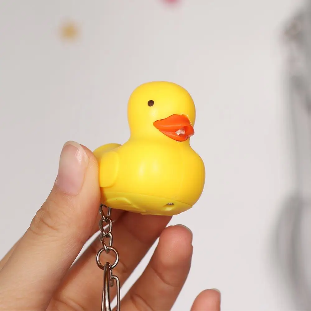 Cartoon-Yellow-Duck-Keychain-Model-Doll-Animal-Shape-Sound-Light ...