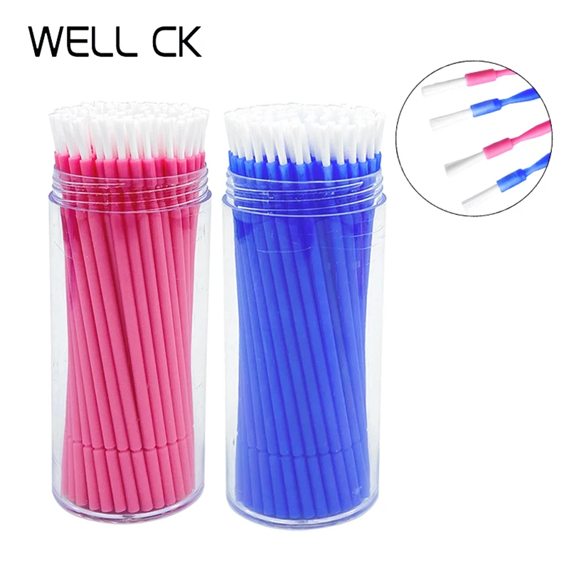 100Pcs/Bottle Dental Long Disposable Micro Brush Applicators Brushes ...
