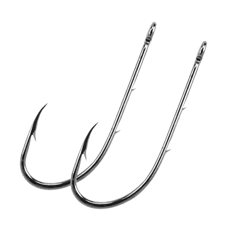 High Carbon Steel Barbed Fishing Hooks - 50PCS - Easy Fishing Tackle