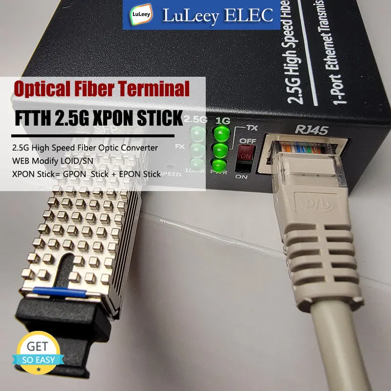 2.5G media converter GPON SFP ONU Stick SC Connector MAC/SN/LOID DDM ...