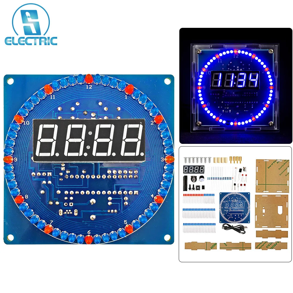 DIY-Soldering-Digital-LED-Display-Module-Alarm-Electronic-Digital-Clock-Kit-C51-SCM-Learning ...