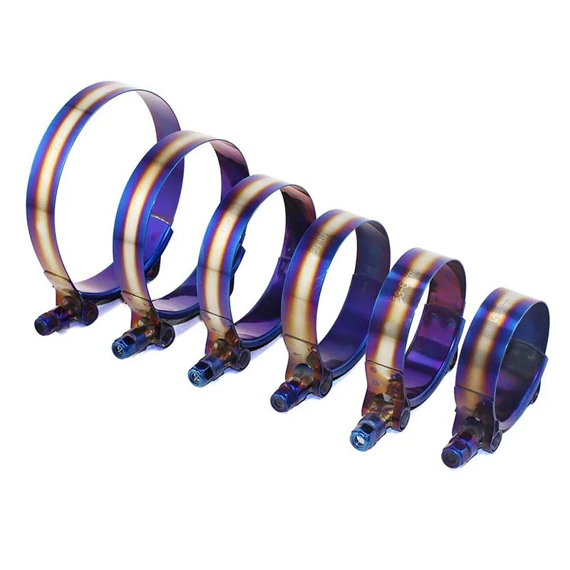 T-Bolt Titanium Blue Hose Clamp Titanium Blue Universal Adjustable Pipe ...