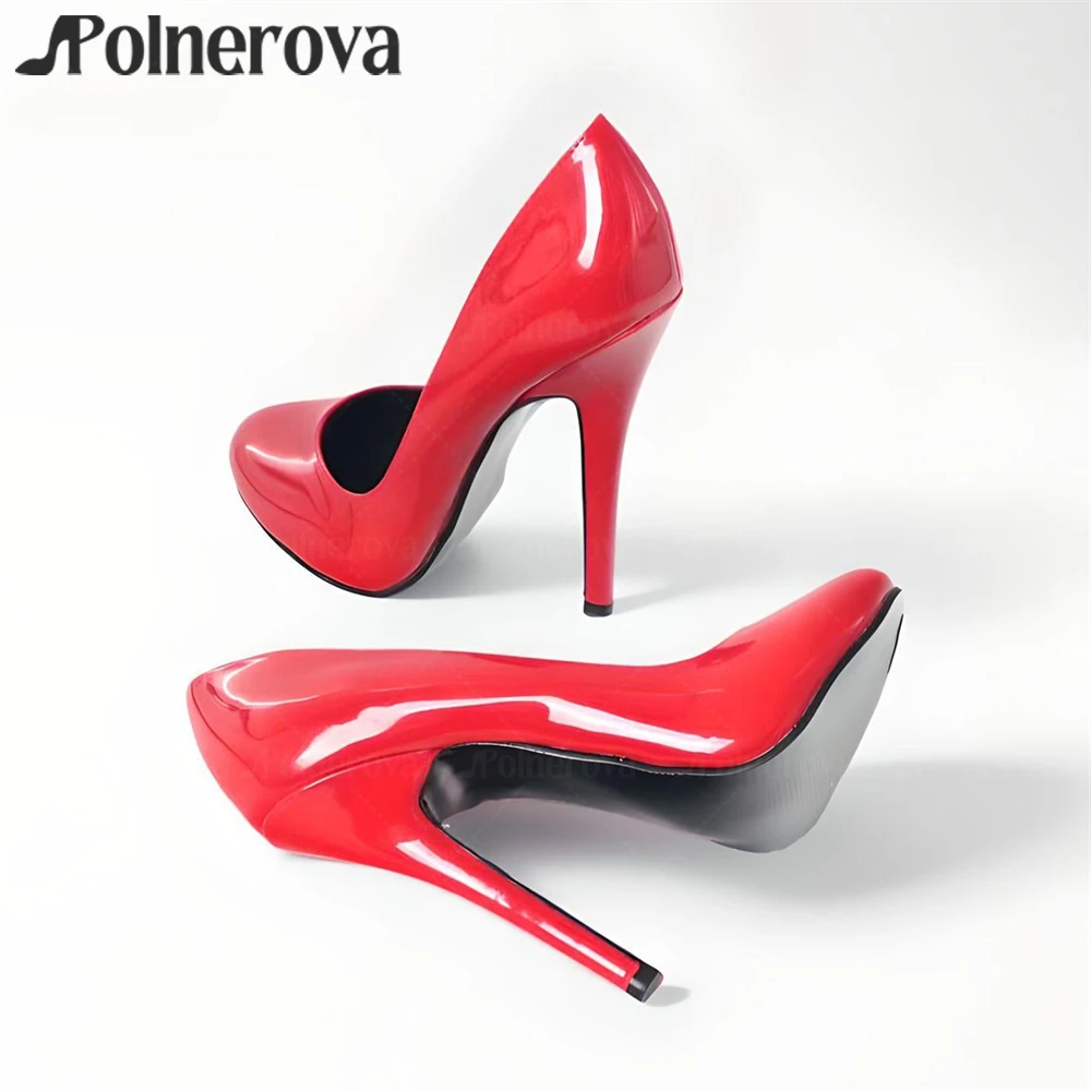 14cm High Heeled Pumps Pointed Toe Stiletto Heels Multicolor Patent ...