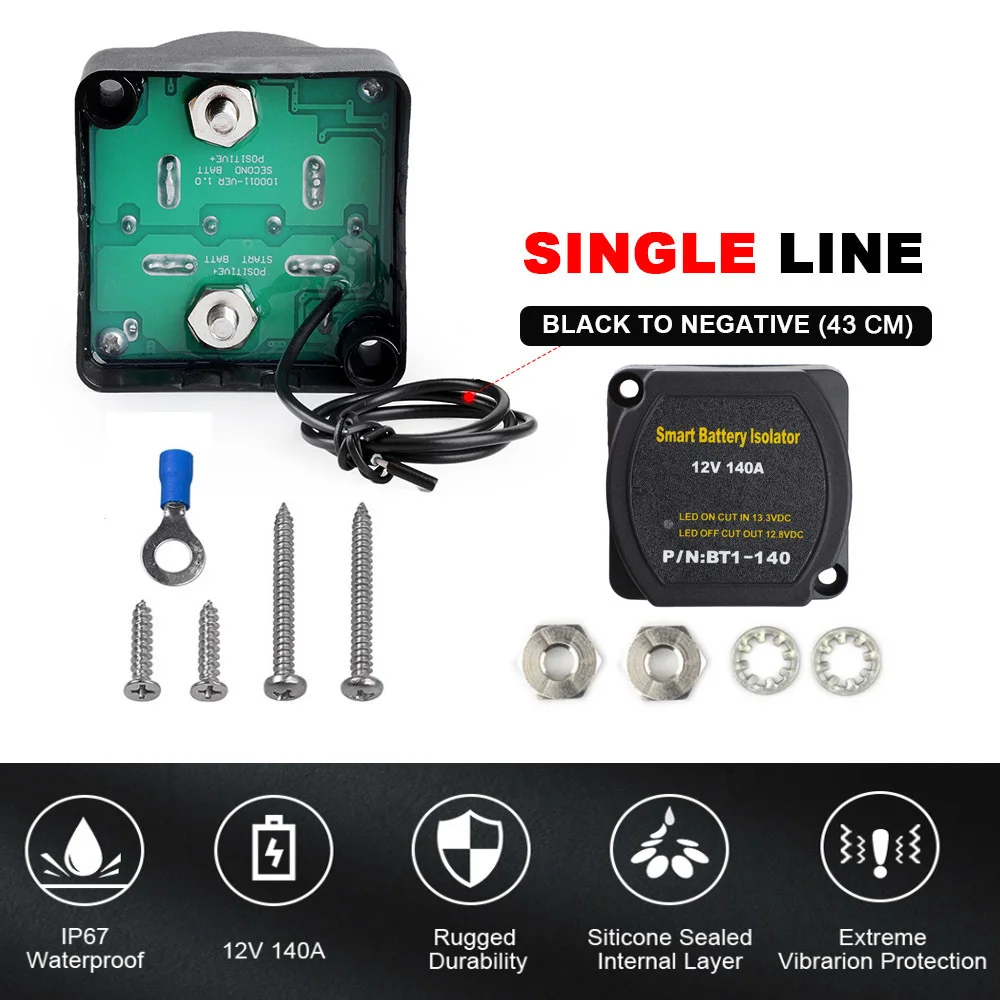 12v 140a Voltage Sensitive Relay Dual Smart Battery Isolator Relay ...