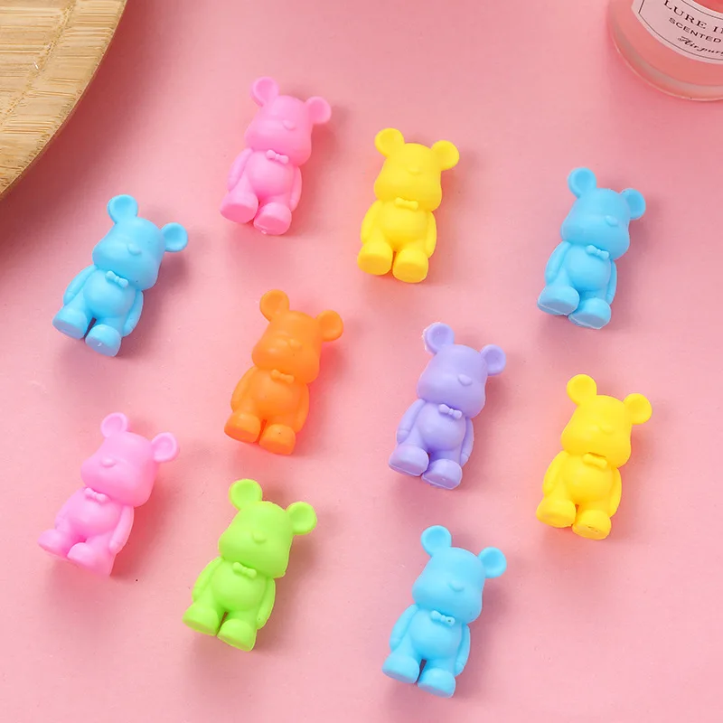 5Pcs New Mini Plastic Cartoon Colorful Small Bear Toy Model Fun Twister ...