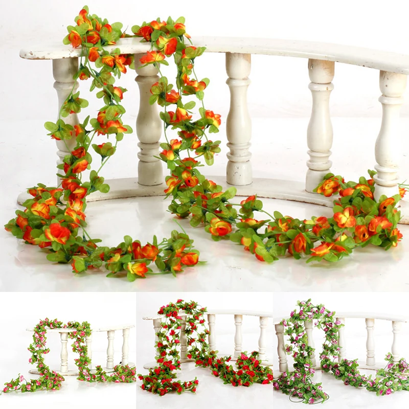 2.3 Meter Artificial Fake Flowers Rose Ivy Vine Silk Flower Garland ...