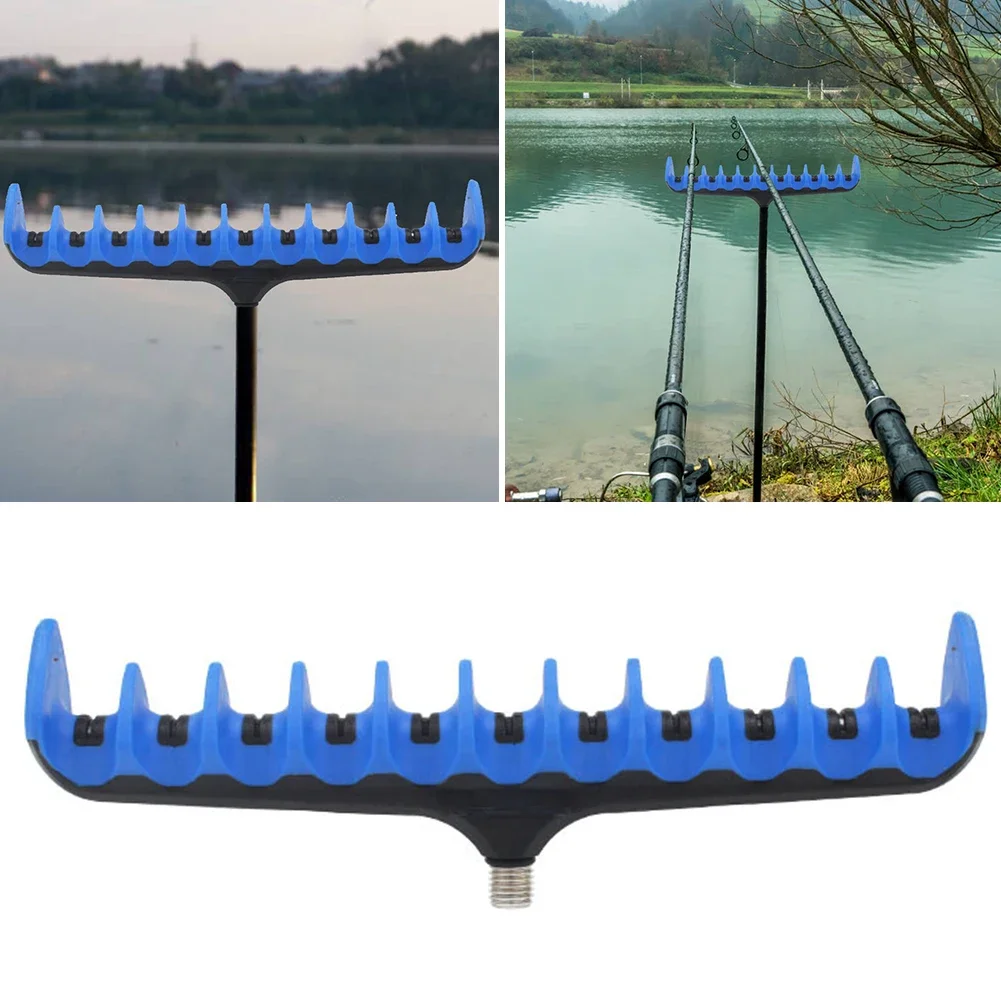11-Holes-Fishing-Tripod-Pole-Rest-Head-Portable-Fish-Rod-Rest-Gripper ...