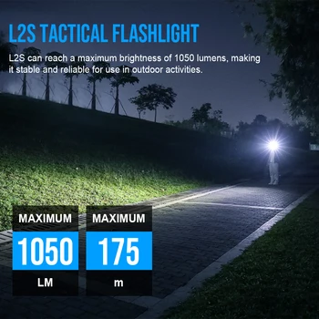 Trustfire L2S Tactical Flashlight 1050Lumens IPX6 14500 Potable Torch ...
