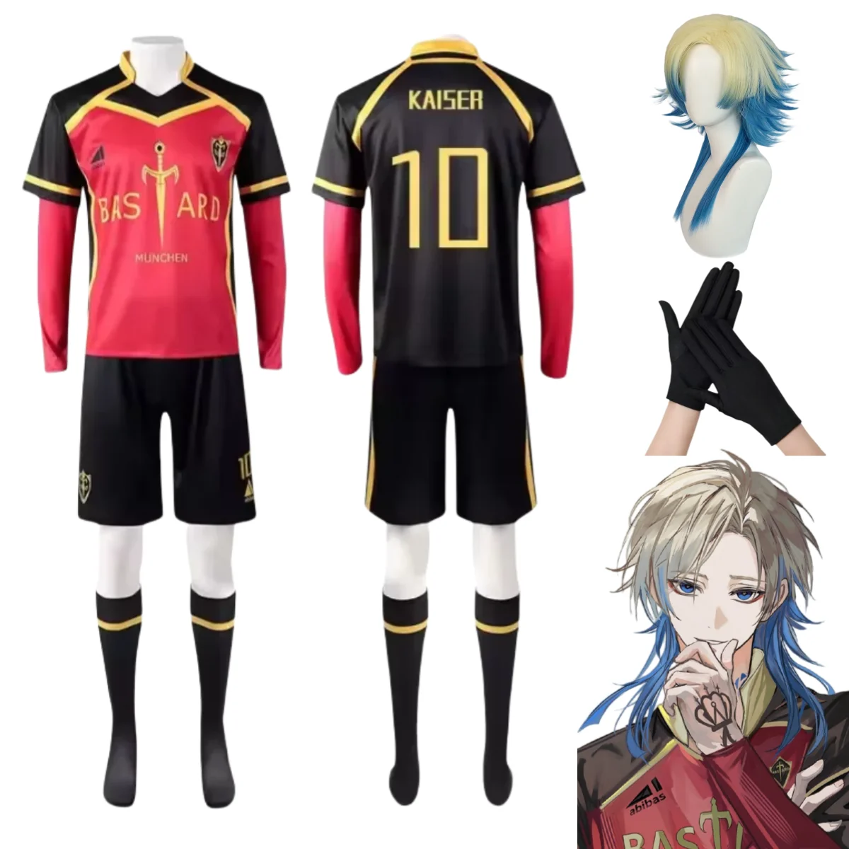 Anime Kaiser Cosplay Costumes Bastard Munchen Team Football Jersey ...