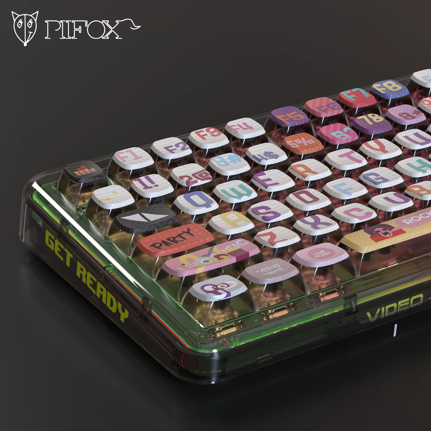 PIIFOX Keycaps PBT Key Cap Double Leather Milk Key Cap Sublimation Transparent 108 Key ASA Key Cap