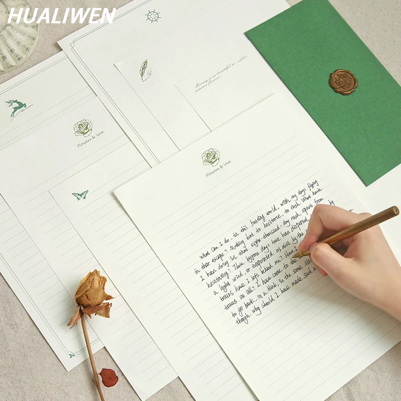 10 Pcs/lot Retro Simple Romantic Rose Letter Paper Envelope Message ...