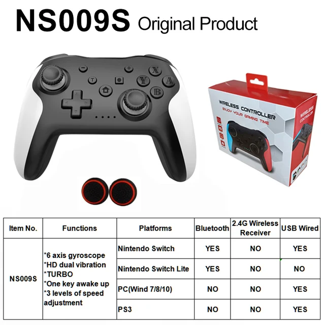 Original Wireless Controller BT For Nintendo Switch Pro PC PS3 Joystick Gamepad NFC Professional ...