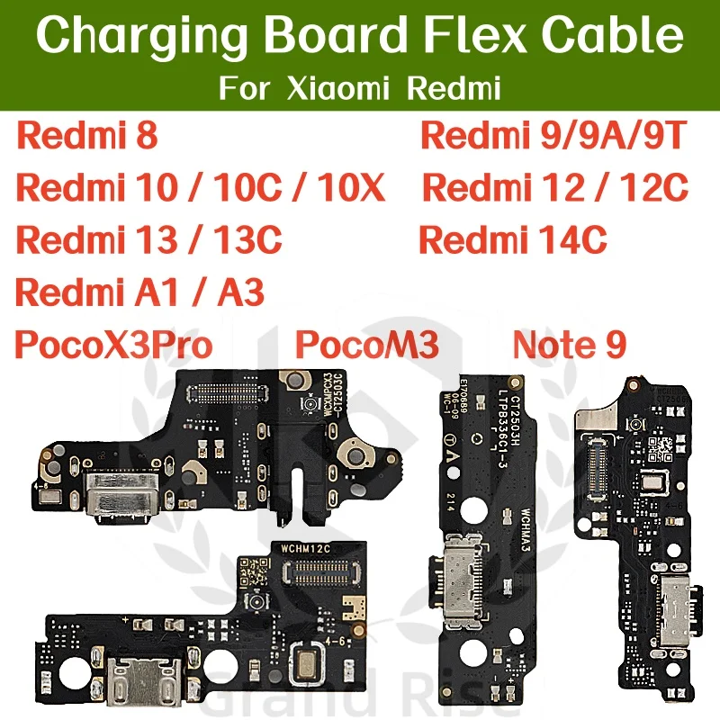 USB Charging Board Flex Cable For Redmi8 9A/9T 10/10C/10X 12/12C 13/13C ...