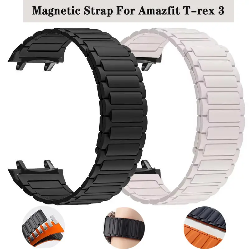 Sports Silicone Strap For Huami Amazfit T-Rex 3 Magnetic Bracelet Loop ...