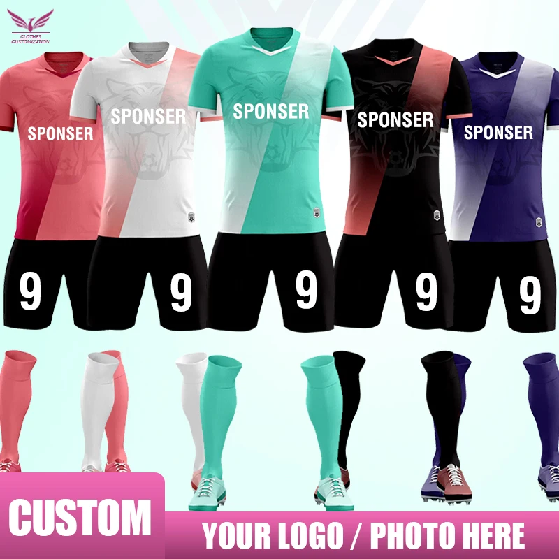 custom-logo-Soccer-jersey-set-men-football-uniform-Personality ...