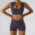 Seamless Women Yoga Set 2PCS Workout Set Sport Pants Zipper Bra Gym Suits Fitness Shorts High ...