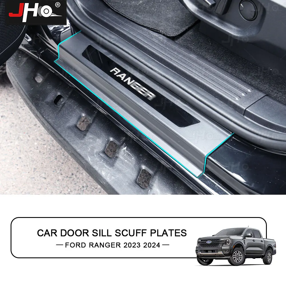 JHO Plastic Door Sill Scuff Plate Pedal Entry Guard Protector Cover ...