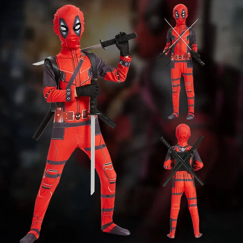 Disfraz-de-superh-roe-Deadpool-para-ni-os-traje-de-Cosplay-de-pel-cula ...