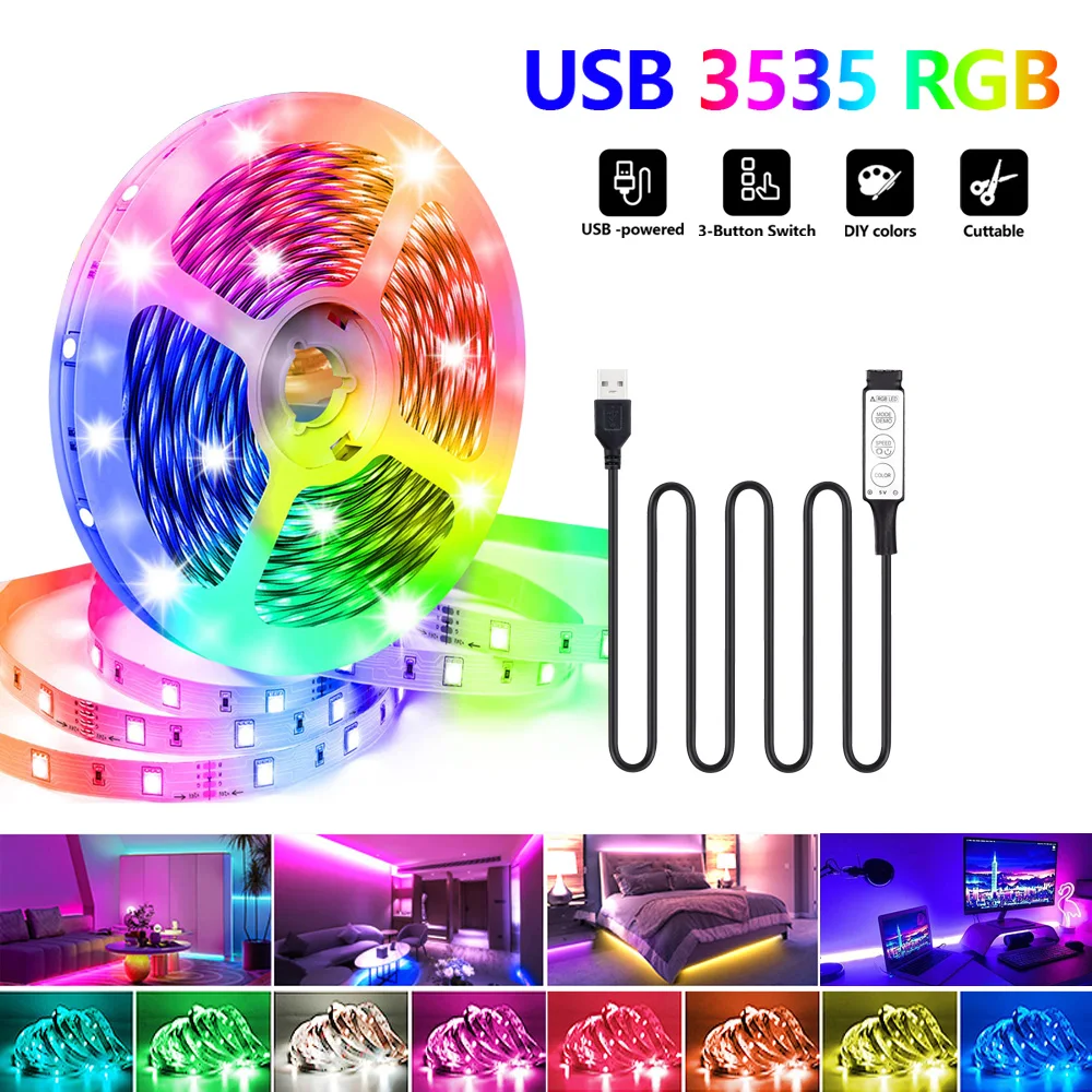 Led-Strip-Lights-USB-Bluetooth-RGB-3535-1M-30M-Infrared-Control-Luces ...