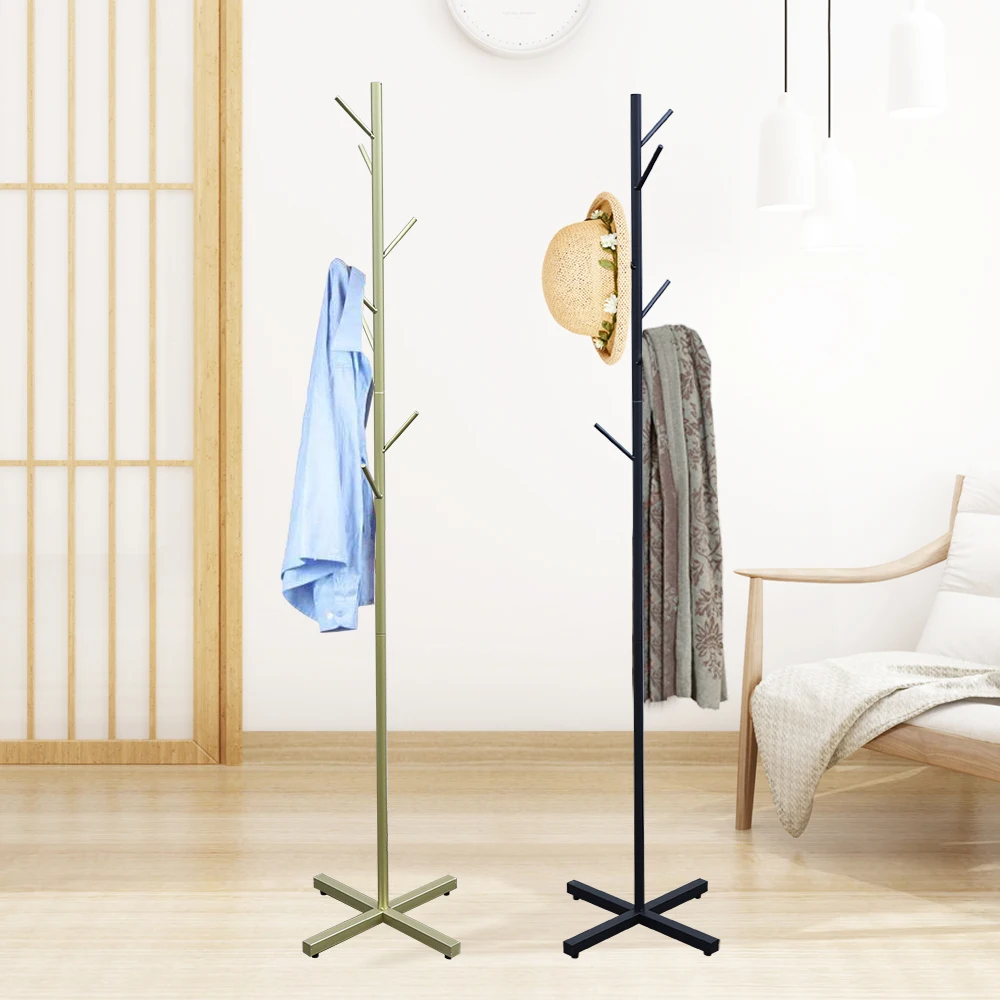 Modern-Metal-Coat-Rack-Free-Standing-7-Hooks-Hall-Tree-in-Corner-Hat ...