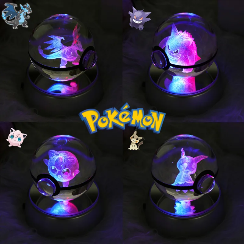 Pokemon-3D-Crystal-Poke-Ball-Figure-Toys-Anime-Gengar-Mimikyu ...
