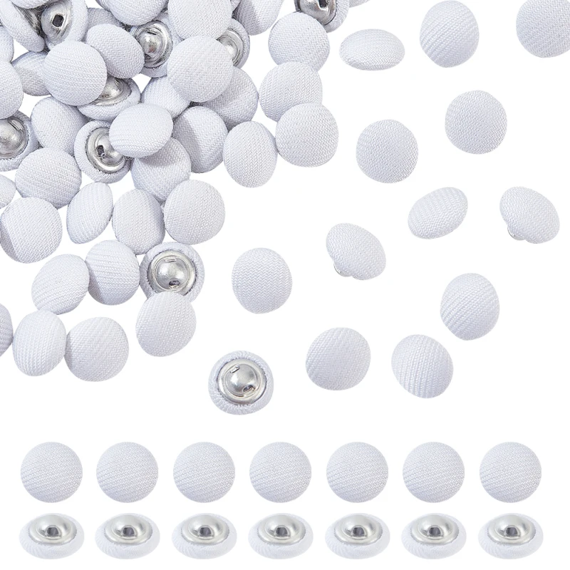 100-Pcs-Fabric-Covered-Button-10mm-White-Fabric-Metal-Shank-Buttons-1 ...
