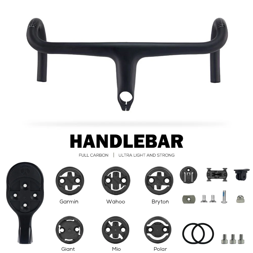 No-logo-Ultralight-Integrated-Carbon-Road-Handlebar-Bicycle-Cockpit ...