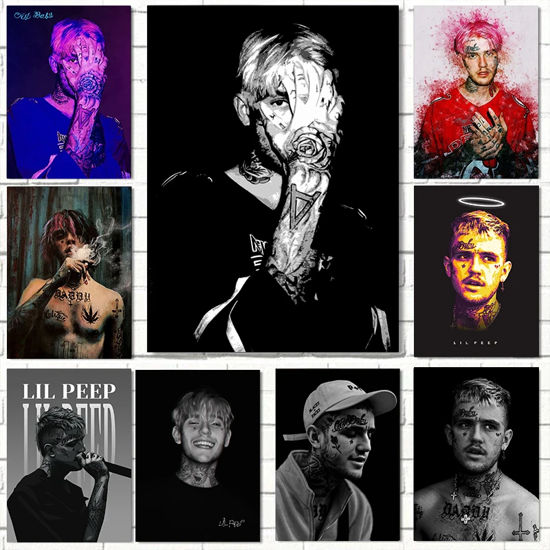 Modern-R-I-P-Rapper-Music-Star-Lil-Peep-Portrait-Poster-Canvas ...