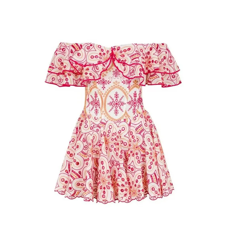 JAMERARY-Summer-Women-Dress-Embroidery-Cotton-Runway-Layer-Ruffles ...