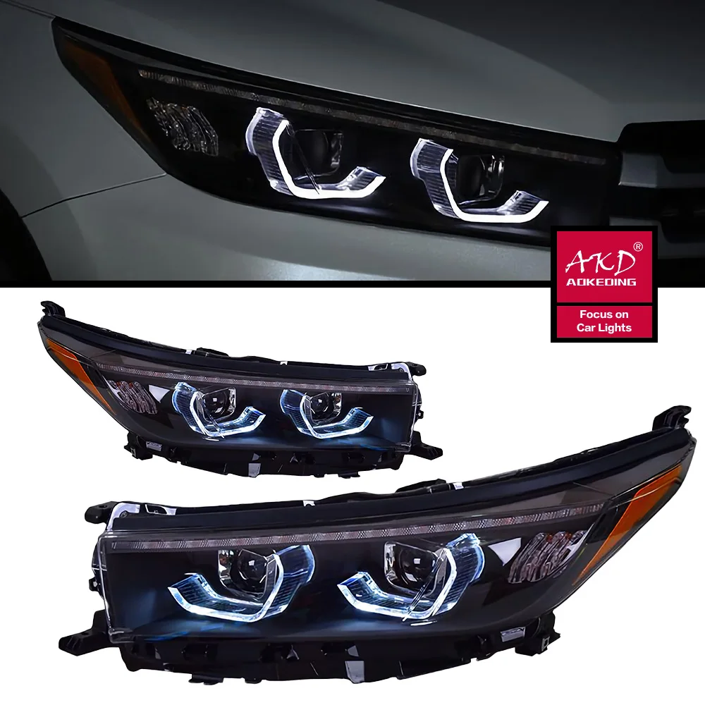 Car-Head-Light-Parts-For-2018-New-Kluger-Highlander-LED-Front ...