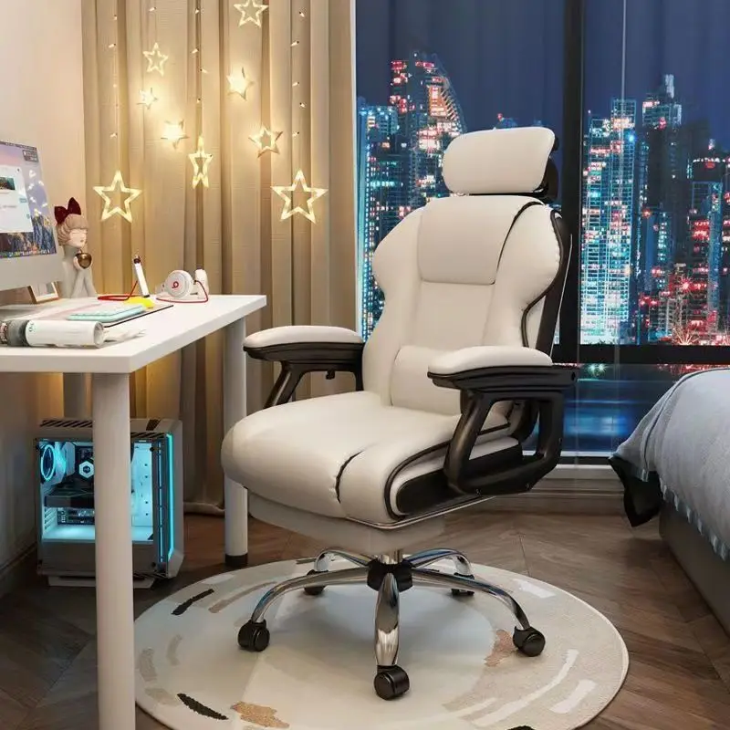 Glide-Base-Office-Chair-Game-Oversized-Headrest-Upholstery-Rotating-Pad ...