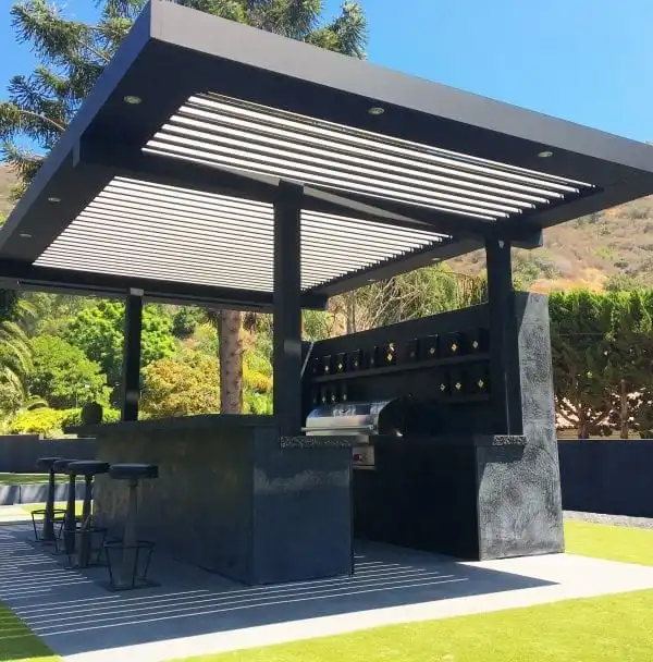 Louver Garden Aluminium Design Modern Customized Retractable Waterproof ...