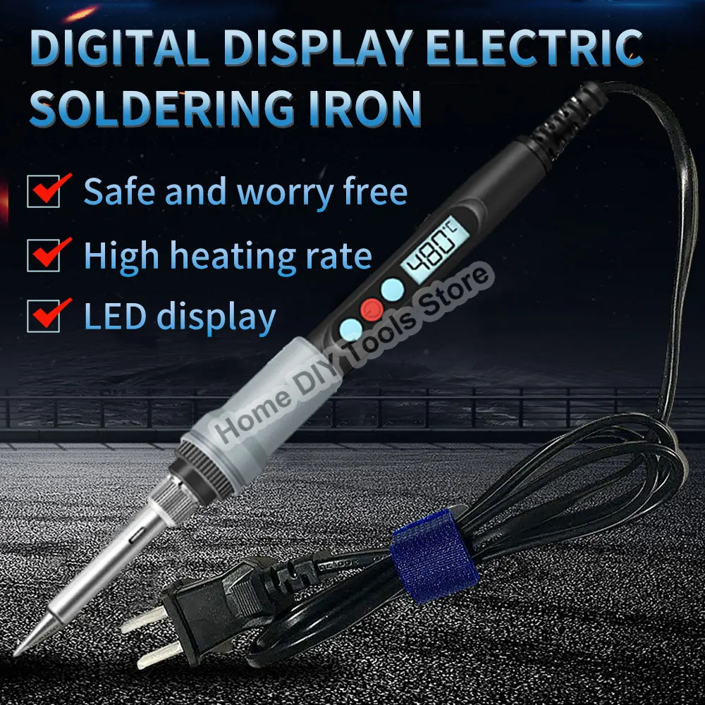 100W-Electric-Soldering-Iron-Digital-Temperature-Adjustment-Ceramic ...
