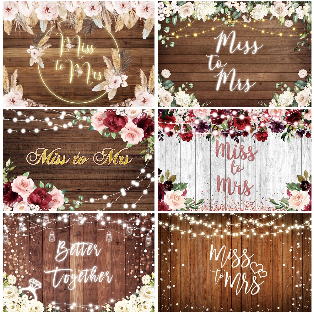 Mr-Mrs-Bridal-Shower-Wood-Wall-Photography-Backdrop-Miss-to-Mrs-Bride ...