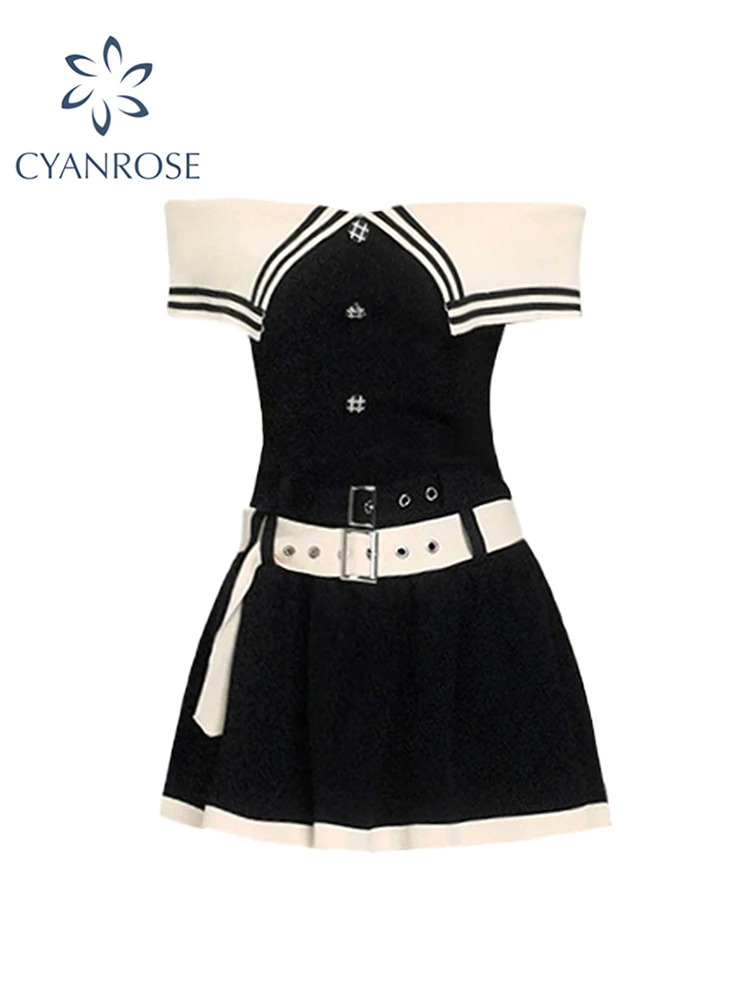 Women-Dress-Vintage-Korean-Style-Fashion-Harajuku-Slash-Neck-Off ...