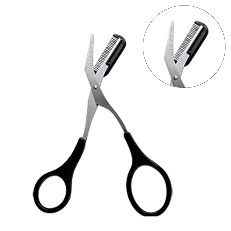 Eyebrow Trimmer Scissor with Comb Female Male Eyebrow Eyelash Scissors ...