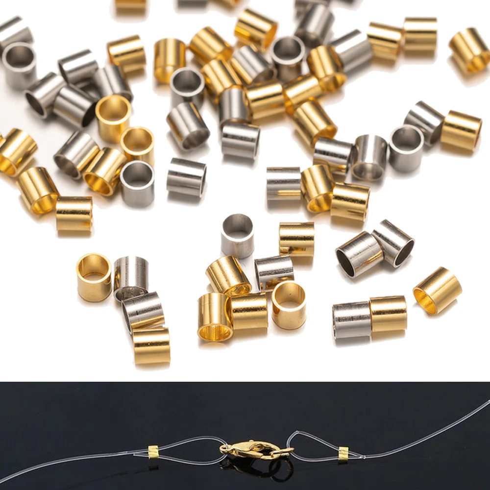 100pcs-Stainless-Steel-Crimp-Tube-Beads-Spacer-End-Stopper-Cap-For-DIY ...