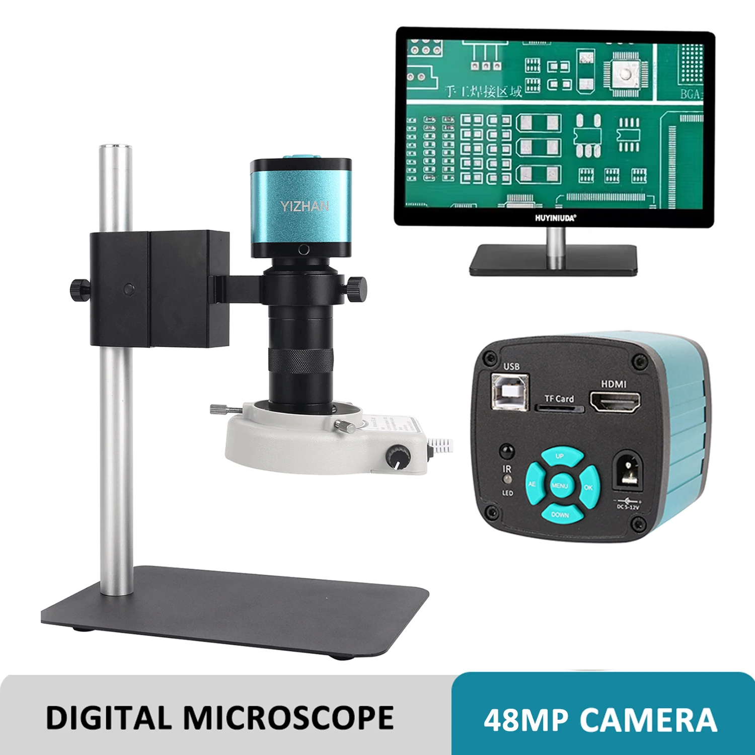 YIZHAN-4K-48MP-Industrial-Digital-Microscope-For-Electronic-Soldering ...