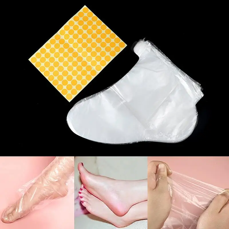 100pcs-Clear-Plastic-Disposable-Bath-Liner-Foot-Pedicure-Spa-Wax-Cover ...