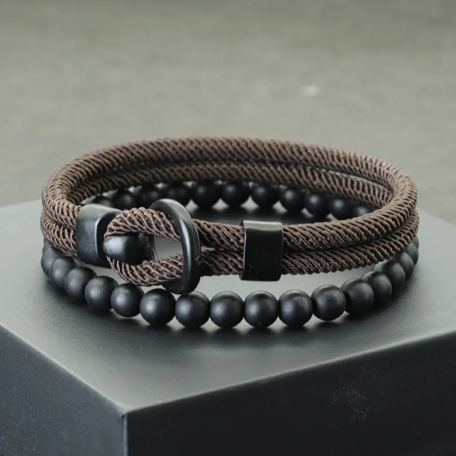 2024-New-2Pcs-Set-Men-Bracelet-Set-Double-Layer-Rope-Nautical-Braslet ...